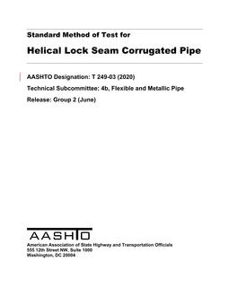 AASHTO T 249-03 (2020) – Most Currently Technical Standards