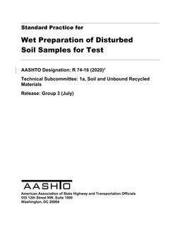 AASHTO R 74-16 (2020) – Most Currently Technical Standards