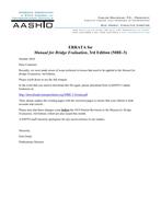AASHTO MBE-3-E1 – Most Currently Technical Standards