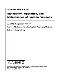 AASHTO R 96-19 – Most Currently Technical Standards