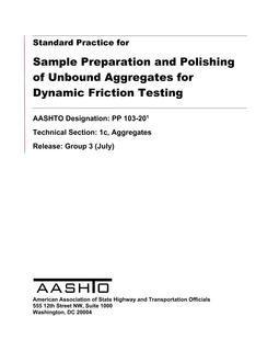 AASHTO PP 103-20 – Most Currently Technical Standards