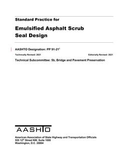 AASHTO PP 91-21 – Most Currently Technical Standards