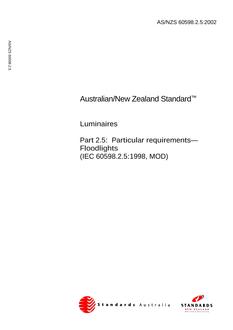 AS/NZS 60598.2.5:2002 – Most Currently Technical Standards