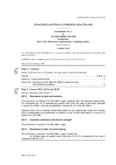 AS/NZS 60598.2.20:1998 AMDT 1 – Most Currently Technical Standards