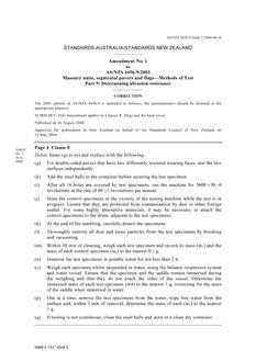 AS/NZS 4456.9:2003 AMDT 1 – Most Currently Technical Standards