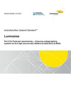 AS/NZS 60598.2.23:2021 – Most Currently Technical Standards