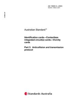 AS 15693.3-2003 – Most Currently Technical Standards