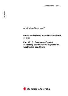 AS 1580.481.0-2003 – Most Currently Technical Standards