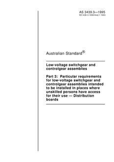 AS 3439.3-1995 – Most Currently Technical Standards