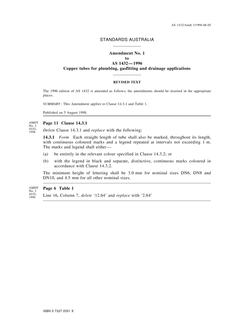 AS 1432-1996 AMDT 1 – Most Currently Technical Standards