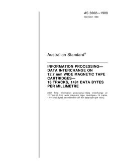 AS 3602-1988 – Most Currently Technical Standards