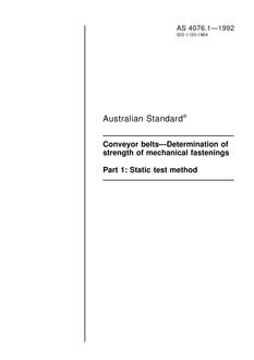 AS 4076.1-1992 – Most Currently Technical Standards