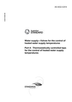 AS 4032.4:2014 – Most Currently Technical Standards
