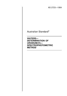 AS 2723-1984 – Most Currently Technical Standards