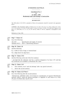 AS 2870-1996 AMDT 2 – Most Currently Technical Standards