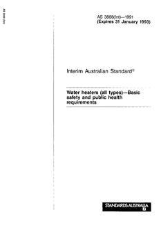 AS 3888(INT)-1991 – Most Currently Technical Standards
