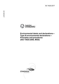 AS 14025:2017 – Most Currently Technical Standards