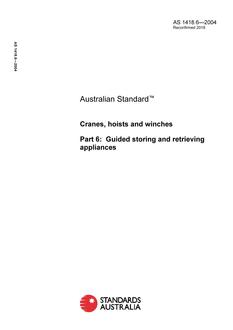 AS 1418.6-2004 – Most Currently Technical Standards
