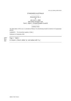 AS 1112.1-2000 AMDT 1 – Most Currently Technical Standards