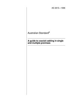 AS 3815-1998 – Most Currently Technical Standards