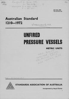 AS 1210-1972 – Most Currently Technical Standards