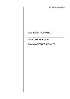 AS 1418.4-1988 – Most Currently Technical Standards
