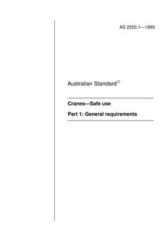 AS 2550.1-1993 – Most Currently Technical Standards