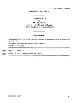 AS 1301.445S-1989 AMDT 1 – Most Currently Technical Standards