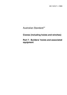 AS 1418.7-1999 – Most Currently Technical Standards