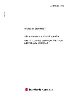 AS 1735.15-2002 – Most Currently Technical Standards