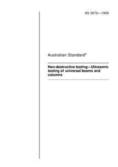 AS 3670-1989 – Most Currently Technical Standards