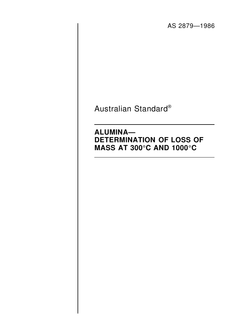 AS 2879-1986 – Most Currently Technical Standards