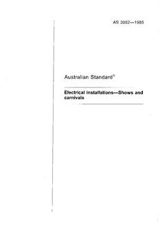 AS 3002-1985 – Most Currently Technical Standards