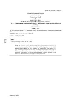 AS 1289.1.1-2001 AMDT 2 – Most Currently Technical Standards