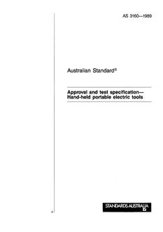 AS 3160-1989 – Most Currently Technical Standards