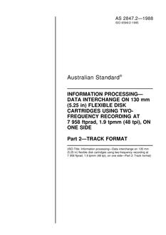 AS 2847.2-1988 – Most Currently Technical Standards