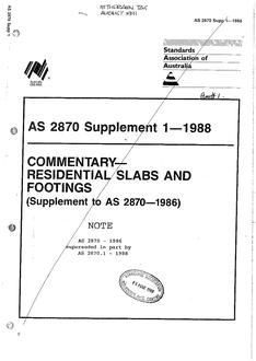 AS 2870 SUPP 1-1988 – Most Currently Technical Standards