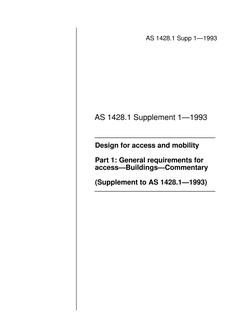 AS 1428.1 SUPP 1-1993 – Most Currently Technical Standards