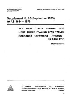 AS 1684 SUPP 16-1975 – Most Currently Technical Standards