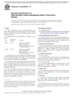 ASTM A529/A529M-19 – Most Currently Technical Standards