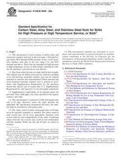 ASTM A194/A194M-20a – Most Currently Technical Standards