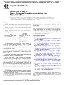 ASTM A513/A513M-20a – Most Currently Technical Standards