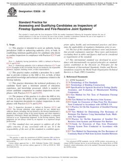 ASTM E3038-20 – Most Currently Technical Standards