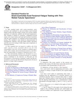 ASTM E2207-15(2021) – Most Currently Technical Standards