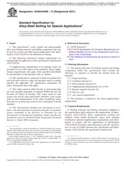 ASTM A540/A540M-15(2021) – Most Currently Technical Standards