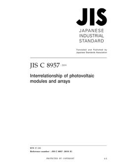JIS C 8957:2019 – Most Currently Technical Standards