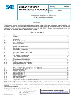 SAE J2945/1A_202007 – Most Currently Technical Standards