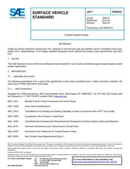 SAE J20_202202 – Most Currently Technical Standards